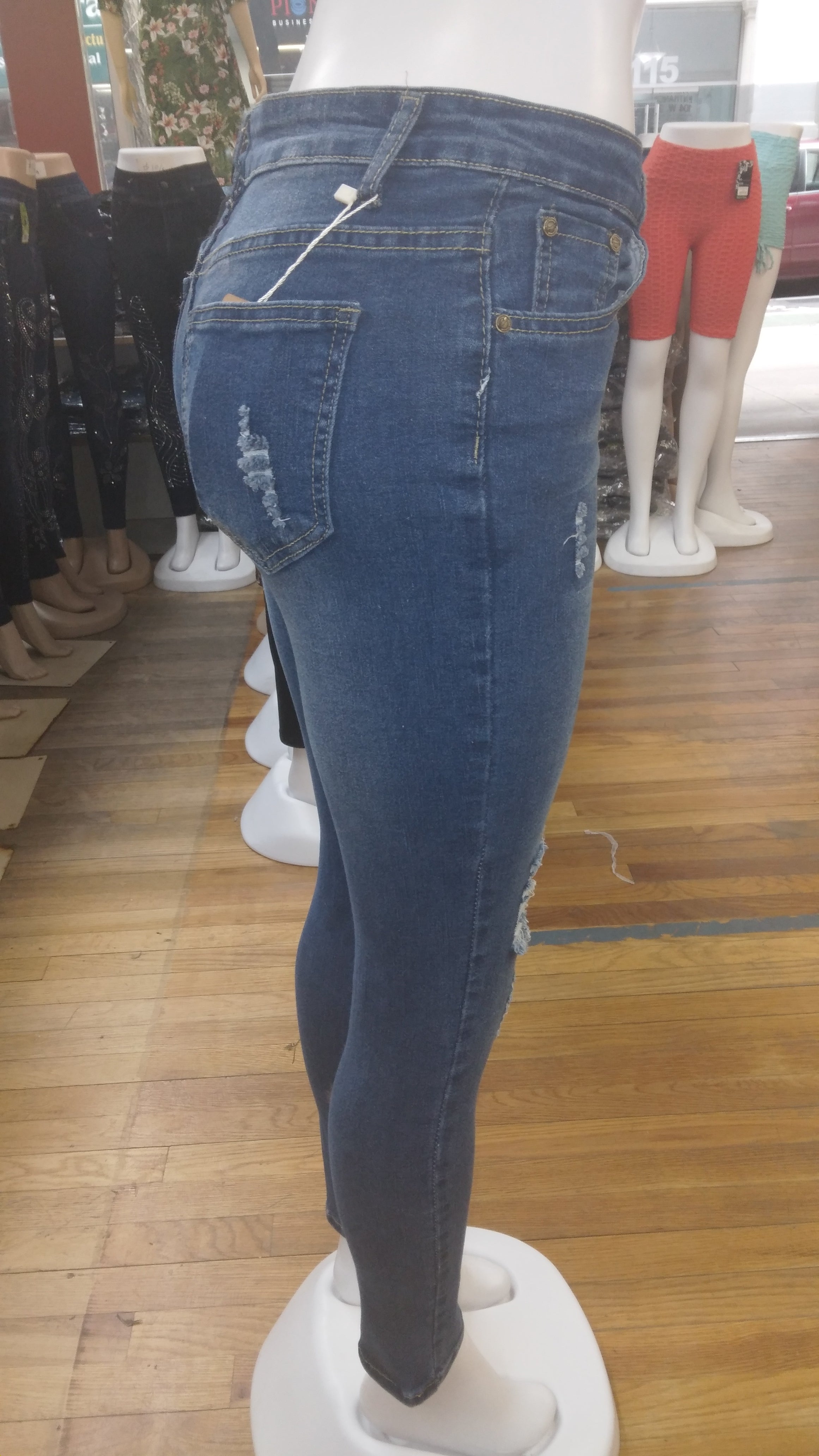 Stretched Ripped Jean Pants Image And Stylez